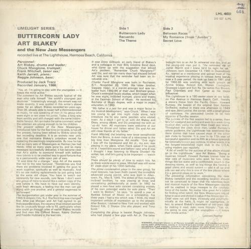 Art Blakey & The Jazz Messengers Buttercorn Lady UK vinyl LP album (LP ...