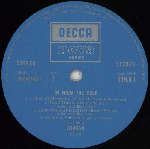 Ashkan In From The Cold - 1st UK vinyl LP album (LP record) (421828)