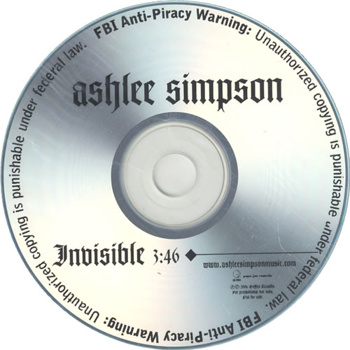 Ashlee Simpson Invisible US Promo CD-R acetate (440969)