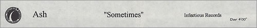 Ash Sometimes UK Promo video (VHS or PAL or NTSC) (266173)