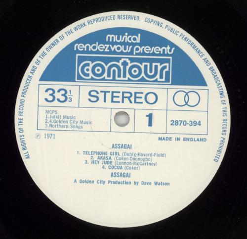 Assagai Assagai UK vinyl LP album (LP record) (864430)