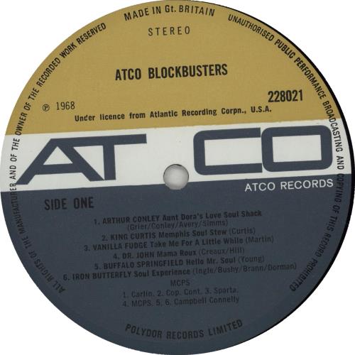 Atlantic Records Atco Blockbusters UK vinyl LP album (LP record) (661784)