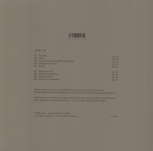 Atom™ HD German vinyl LP album (LP record) (848861)