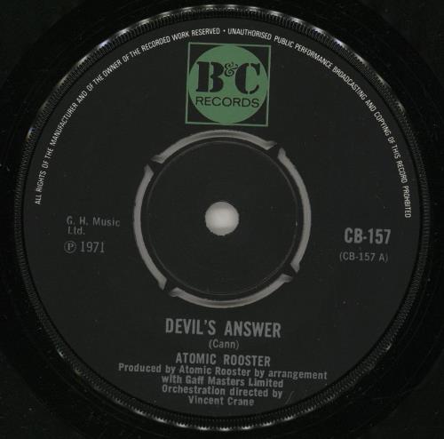 Atomic Rooster Devil's Answer - 4Pr UK 7" vinyl single (7 inch record / 45) (758759)