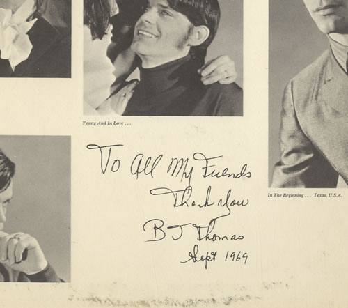 B.J. Thomas Greatest Hits - Autographed US vinyl LP album (LP record ...
