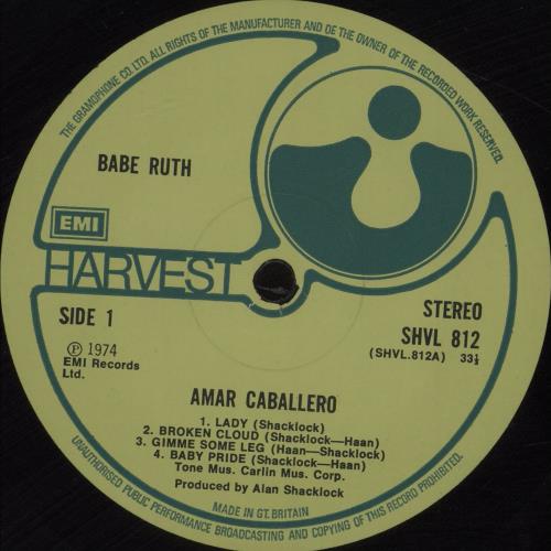 Babe Ruth Amar Caballero UK vinyl LP album (LP record) (388801)