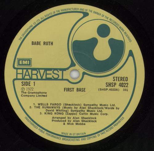 Babe Ruth First Base - 1st UK vinyl LP album (LP record) (377359)