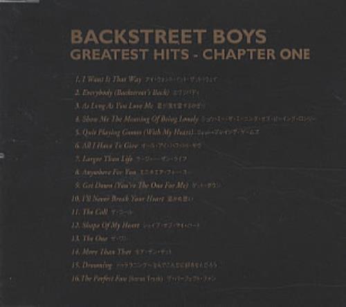 Backstreet Boys Greatest Hits - Chapter One Japanese Promo CD album ...