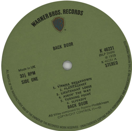 Back Door Back Door - 1st UK vinyl LP album (LP record) (592620)