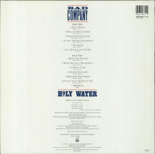 Bad Company Holy Water - EX German vinyl LP album (LP record) (798860)