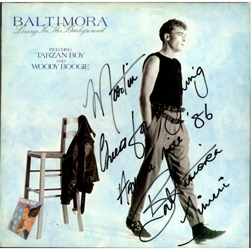 Baltimora Living In The Background - Autographed UK vinyl LP album (LP ...