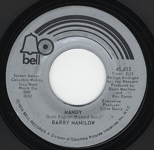 Barry Manilow Mandy US 7" vinyl single (7 inch record / 45) (364211)