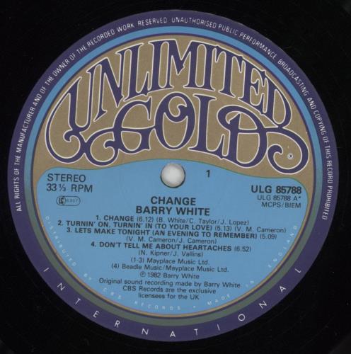 Barry White Change UK vinyl LP album (LP record) (853190)