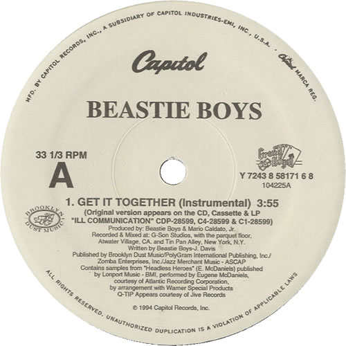 Beastie Boys Get It Together US 12" vinyl single (12 inch record / Maxi ...