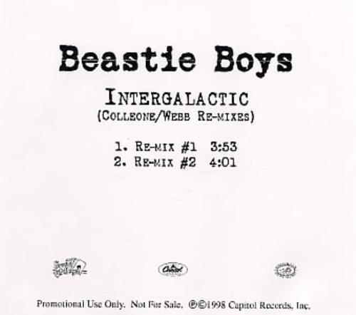 Beastie Boys Intergalactic US Promo CD-R acetate (121398)