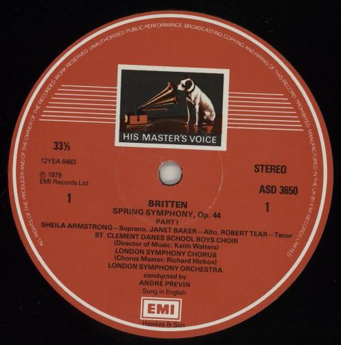 Benjamin Britten Spring Symphony - 2nd UK vinyl LP album (LP record ...