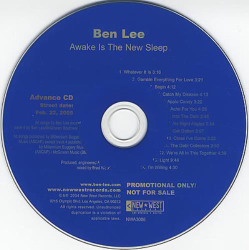 Ben Lee Awake Is The New Sleep US Promo CD album (CDLP) (373856)