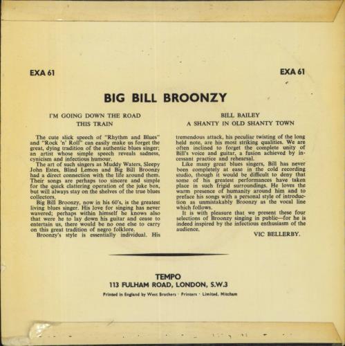 Big Bill Broonzy Big Bill Broonzy UK 7" vinyl single (7 inch record / 45) (831395)