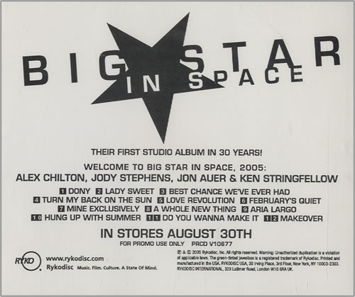 Big Star In Space US Promo CD album (CDLP) (454741)