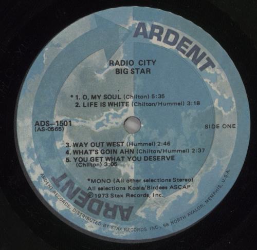 Big Star Radio City - 1st US vinyl LP album (LP record) (796011)