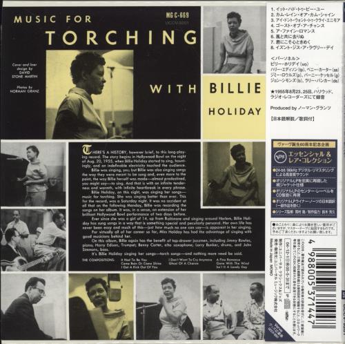 Billie Holiday Music For Torching Japanese CD album (CDLP) (453063)