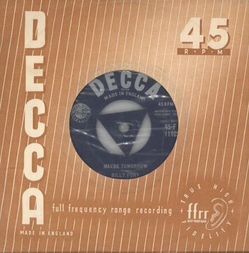 Billy Fury Maybe Tomorrow - 1st UK 7" vinyl single (7 inch record / 45 ...