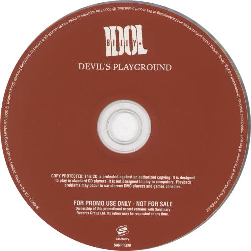 Billy Idol Devil's Playground UK Promo CD album (CDLP) (321644)