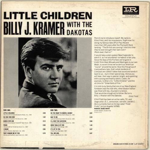 Billy J. Kramer & The Dakotas Little Children US vinyl LP album (LP ...