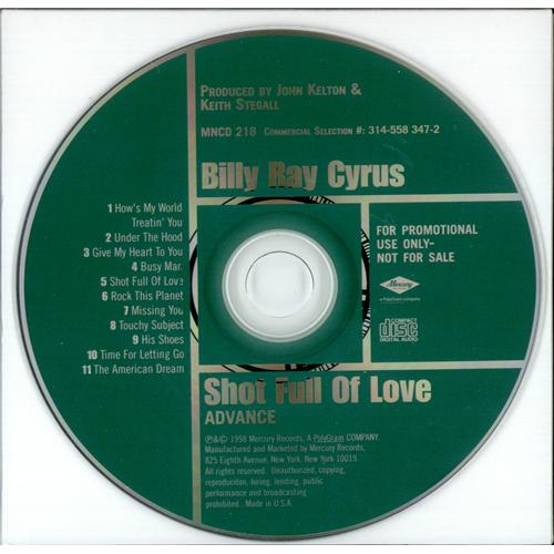 Billy Ray Cyrus Shot Of Love US Promo CD album (CDLP) (125526)