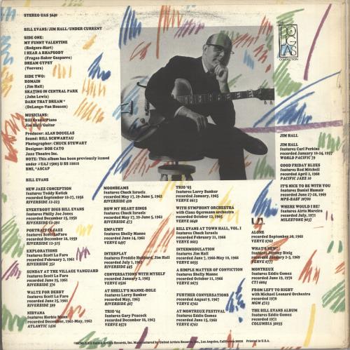 Bill Evans (Piano) Undercurrent US vinyl LP album (LP record) (735891)