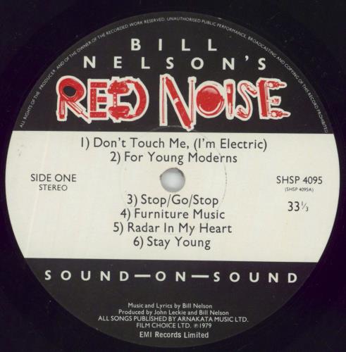 Bill Nelson Sound-On-Sound UK vinyl LP album (LP record) (252396)