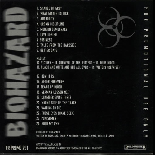 Biohazard No Holds Barred - Live In Europe UK Promo CD album (CDLP ...