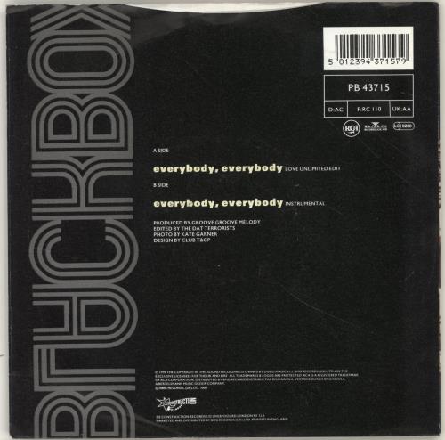 Black Box Everybody, Everybody UK 7" vinyl single (7 inch record / 45 ...