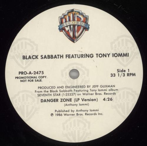 Black Sabbath Danger Zone US Promo 12" vinyl single (12 inch record ...