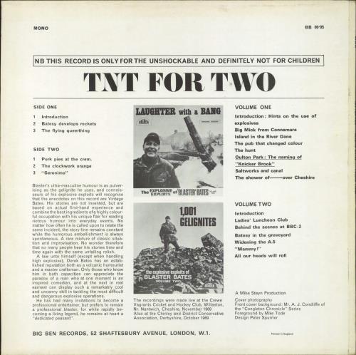 Blaster Bates TNT For Two UK vinyl LP album (LP record) (793533)