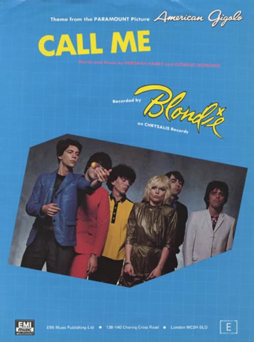 Blondie Call Me UK sheet music (198315) SHEET MUSIC