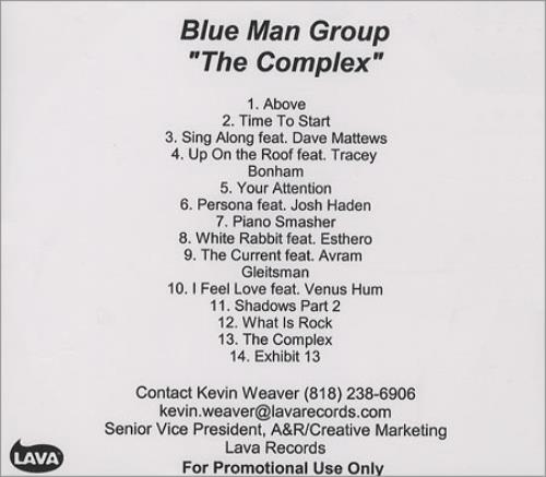 Blue Man Group The Complex US Promo CD-R acetate (242194)