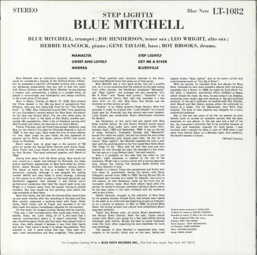 Blue Mitchell Step Lightly US vinyl LP album (LP record) (807561)
