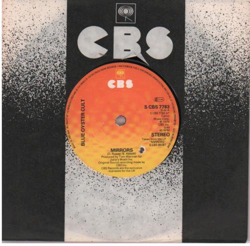 Blue Oyster Cult Mirrors UK 7" vinyl single (7 inch record / 45) (649581)