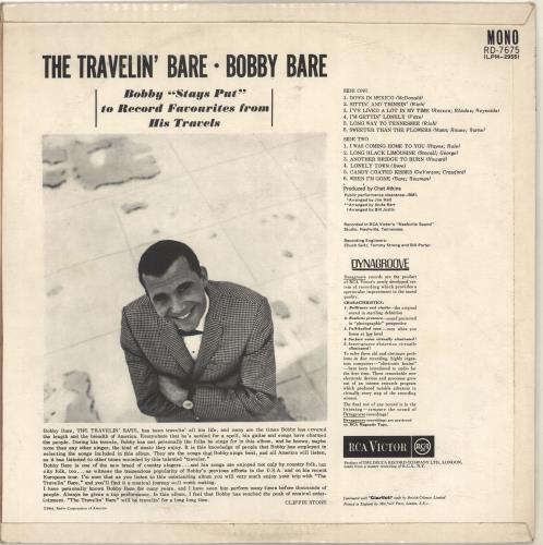 Bobby Bare The Travelin' Bare UK vinyl LP album (LP record) (699520)