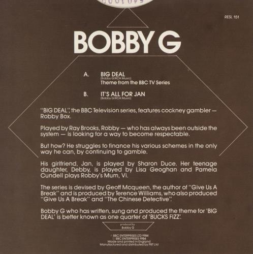 Bobby Gee Big Deal UK 7" vinyl single (7 inch record / 45) (597584)