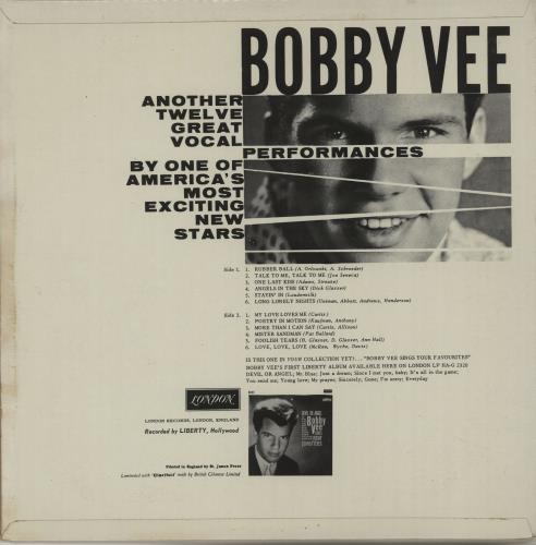 Bobby Vee Bobby Vee UK vinyl LP album (LP record) (656287)