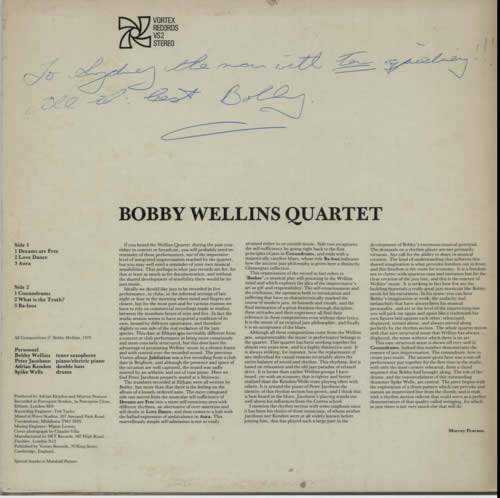 Bobby Wellins Dreams Are Free - Autographed UK vinyl LP album (LP ...