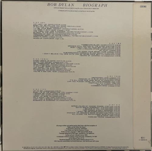 Bob Dylan Biograph UK Cassette Box (174728) 40-66509