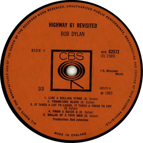 Bob Dylan Highway 61 Revisited - 1st UK vinyl LP album (LP record) (294355)