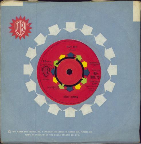 Bob Luman Hey Joe UK 7" vinyl single (7 inch record / 45) (758670)