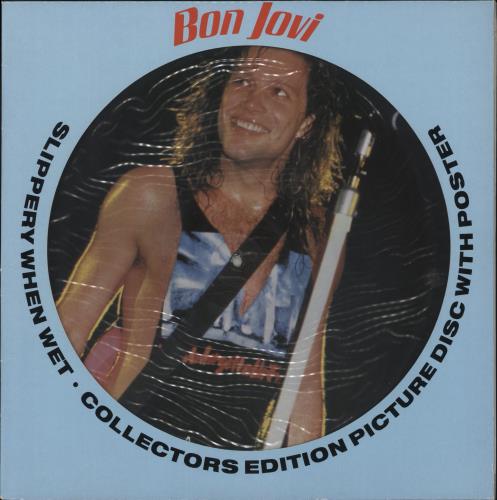Bon Jovi Slippery When Wet + poster UK picture disc LP (vinyl picture ...