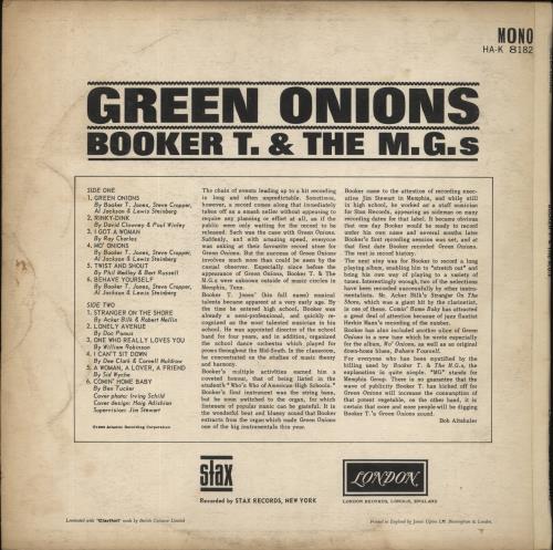 Booker T. & The M.G.'s Green Onions - 1st UK vinyl LP album (LP record) (524708)