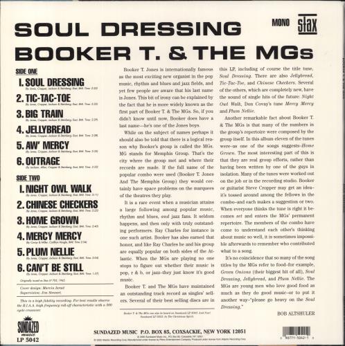 Booker T. & The M.G.'s Soul Dressing -EX US vinyl LP album (LP record) (805354)