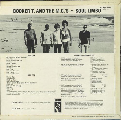 Booker T. & The M.G.'s Soul Limbo UK vinyl LP album (LP record) (211783)